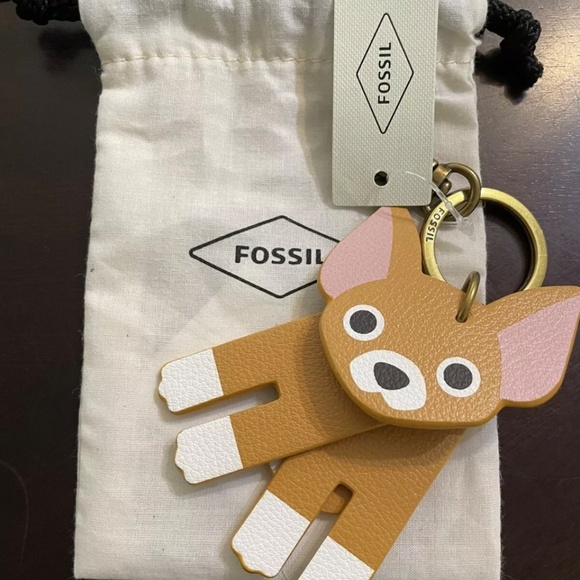 Fossil | Accessories | Fossil Sofia Chihuahua Dog Keychain Bag Charm ...